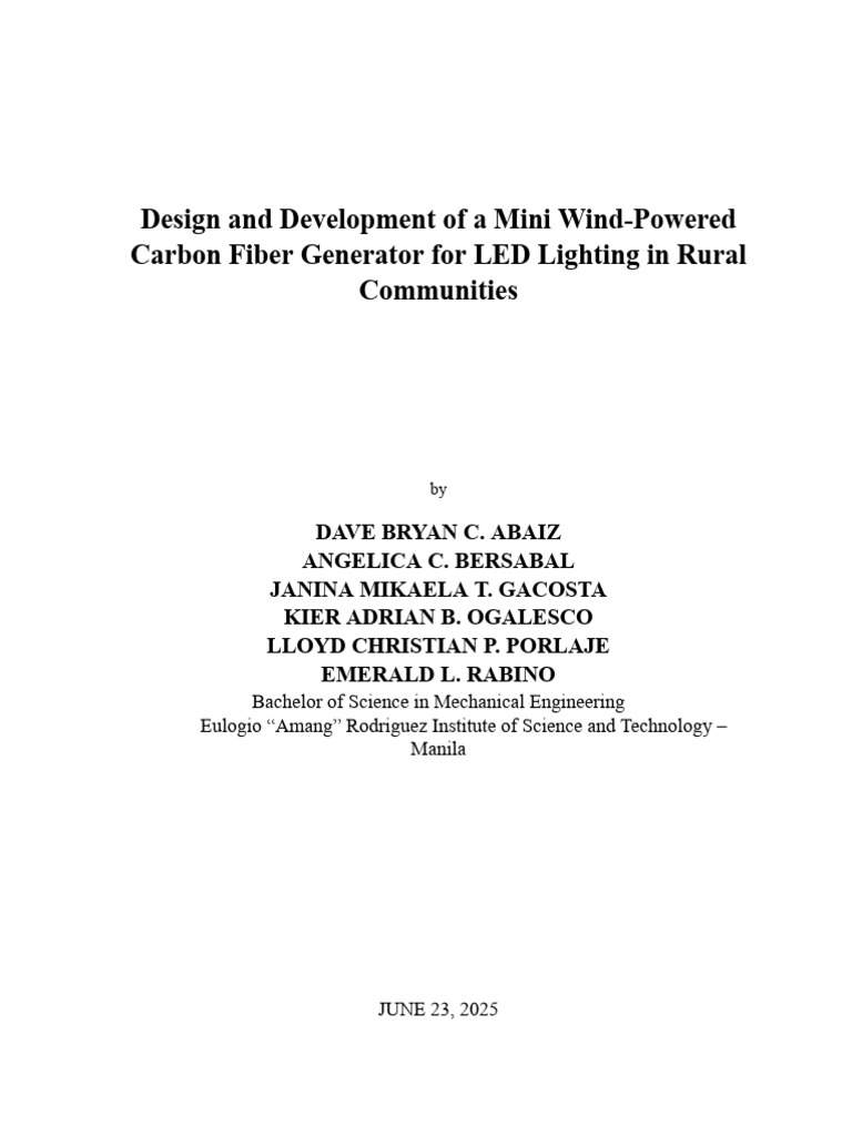 Group 1 (Research Chapter 1-3) | PDF | Wind Power | Wind Turbine