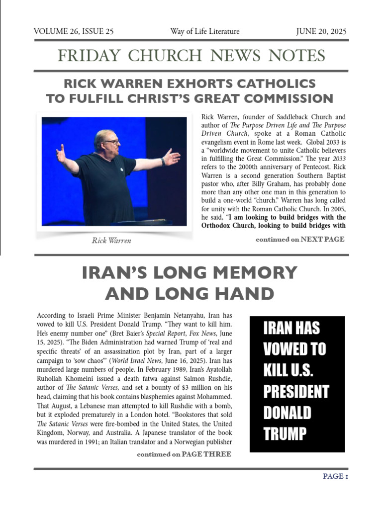 Rick Warren's Call for Catholic Unity | PDF | Christian Church ...