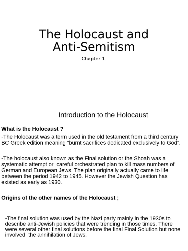 Holocaust Presentation | PDF | The Holocaust | Nazi Germany