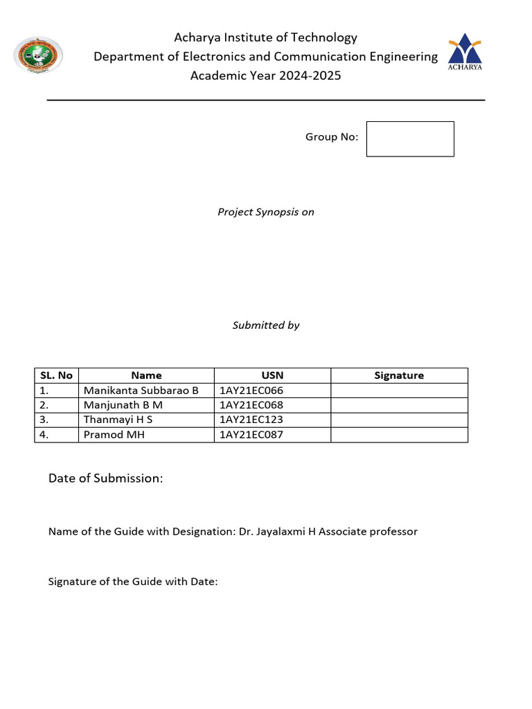 Project Synopsis - Merged | PDF | Traffic Collision