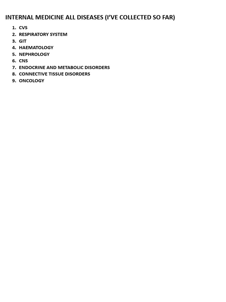 Internal Medicine Diseases Updated | PDF | Myocardial Infarction ...