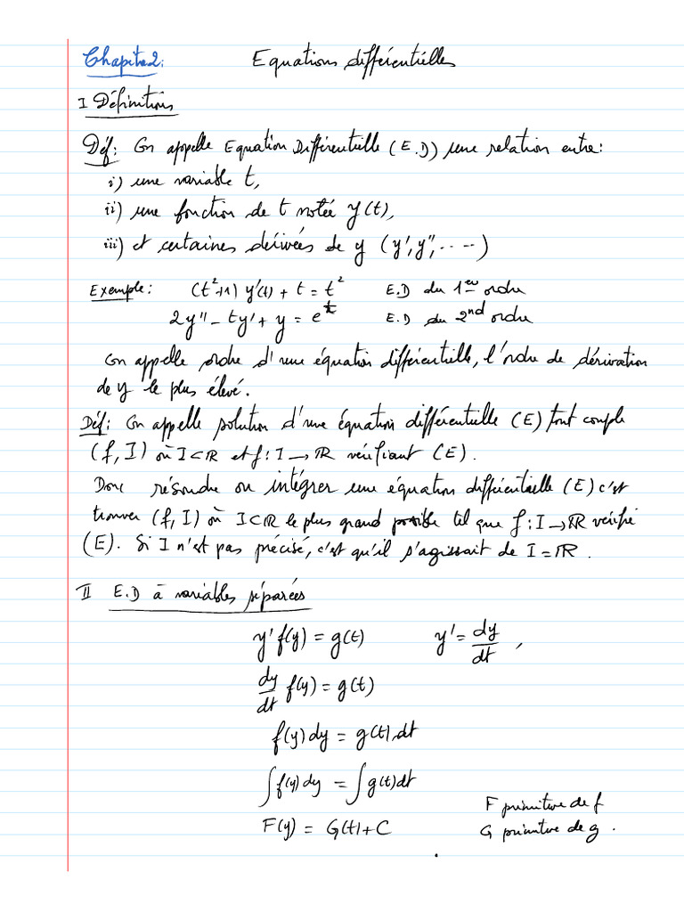 Chapitre III Equation Differentielle | PDF