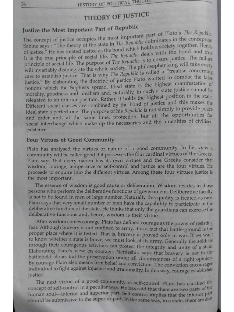 Theory of Justice..place of Plato in History of Political Thought | PDF