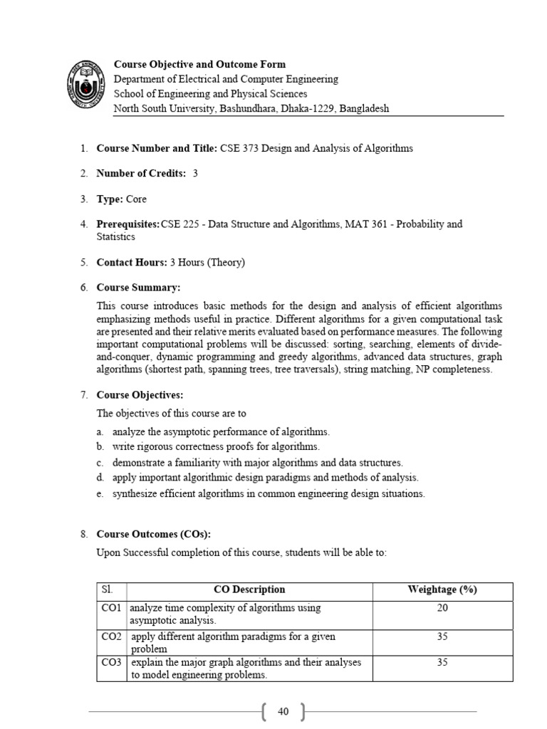 Course Outcome - CSE 373 | PDF | Analysis | Time Complexity