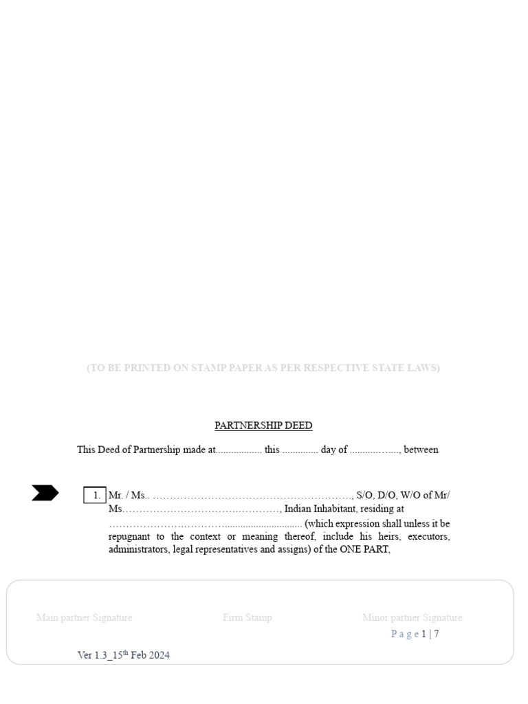 Registered Partnership Deed | PDF | Partnership | Balance Sheet