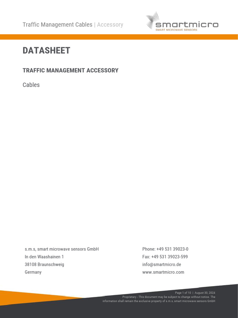 Traffic Management Cables Datasheet | PDF | Electrical Connector ...