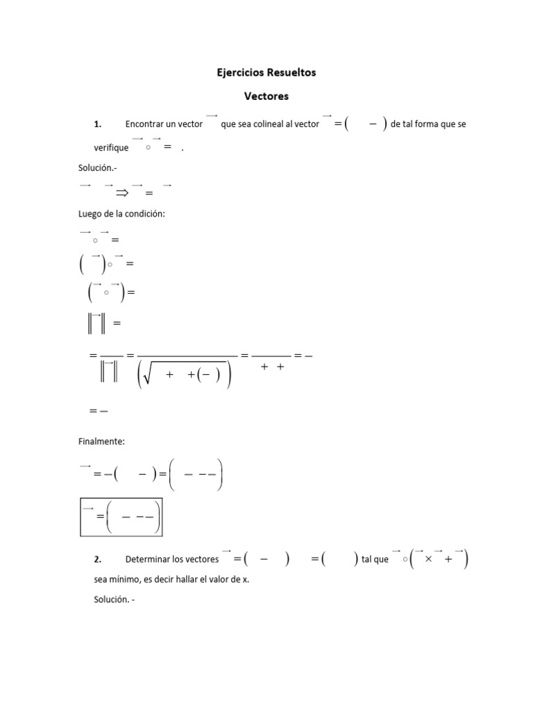Ejercicios Resueltos Vectores | PDF