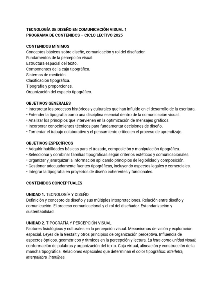 Programa Tecno 1 | PDF | Diseño | Comunicación