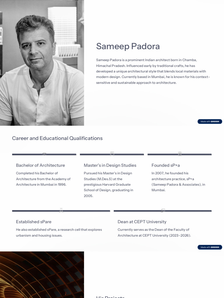 Sameep Padora: Innovative Architect Profile | PDF | Architectural ...