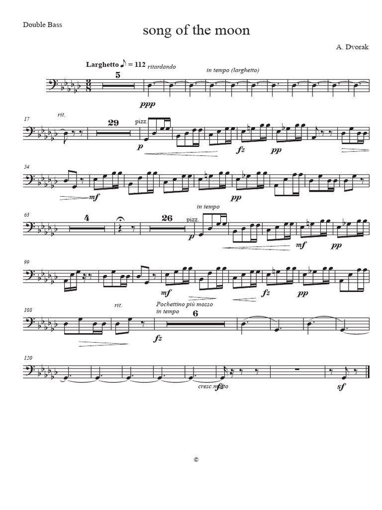 Song of The Moon - Double Bass - Musx | PDF | Tempo | Musical Forms