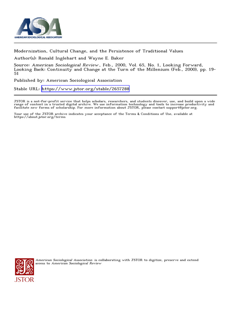 Inglehart ModernizationCulturalChange 2000 | PDF | Modernization Theory ...