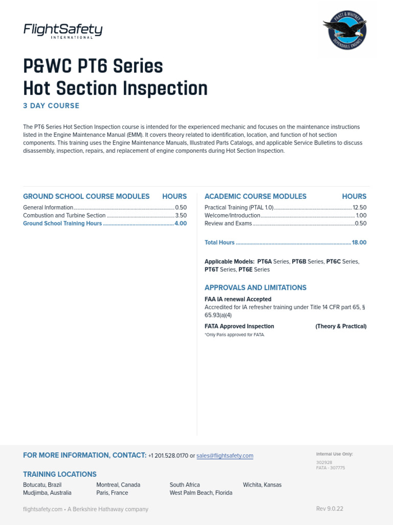 PWC PT6 Series Hot Section Inspection | PDF