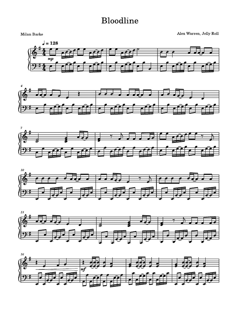 Alex Warren, Jelly Roll - Bloodline | PDF