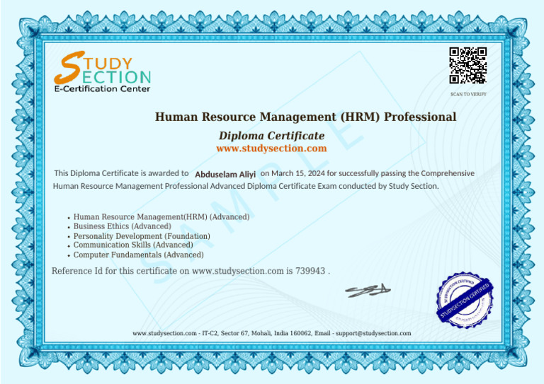 HRM Diploma - Certificate - New (1) - Compressed | PDF