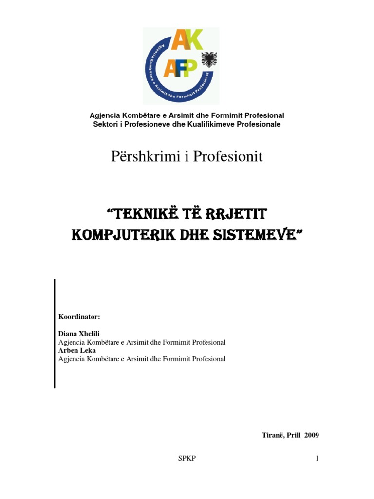 Pershkrimi I Profesionit Teknike Te Rrjeteve Kompjuterik Dhe Sistemeve ...