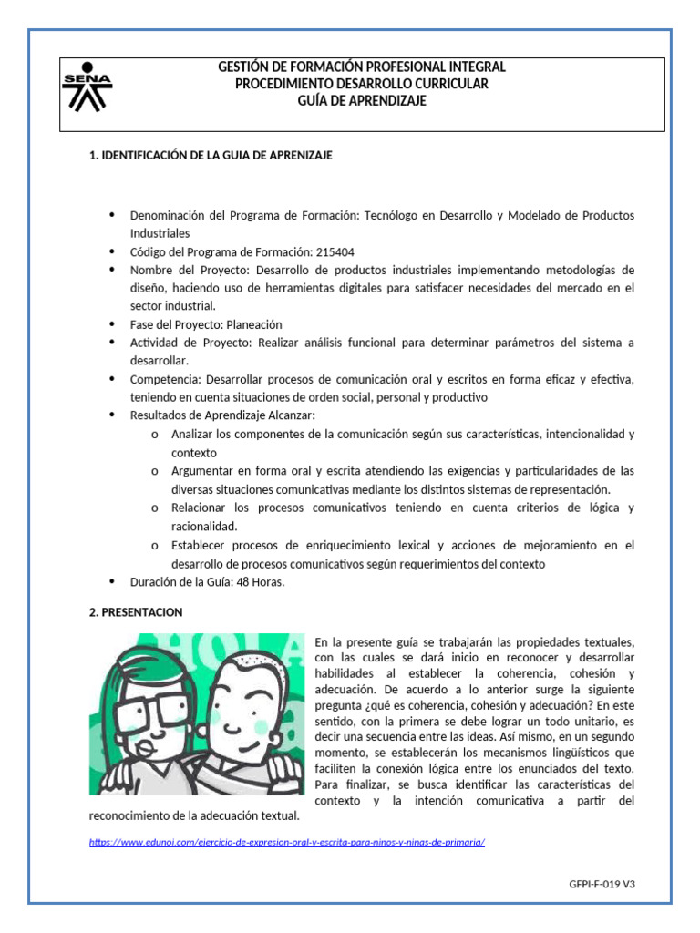 5.4. GFPI-F-019 - Guia Aprendizaje Comunicacion Oral y Escrita DMPI | PDF | Comunicación ...