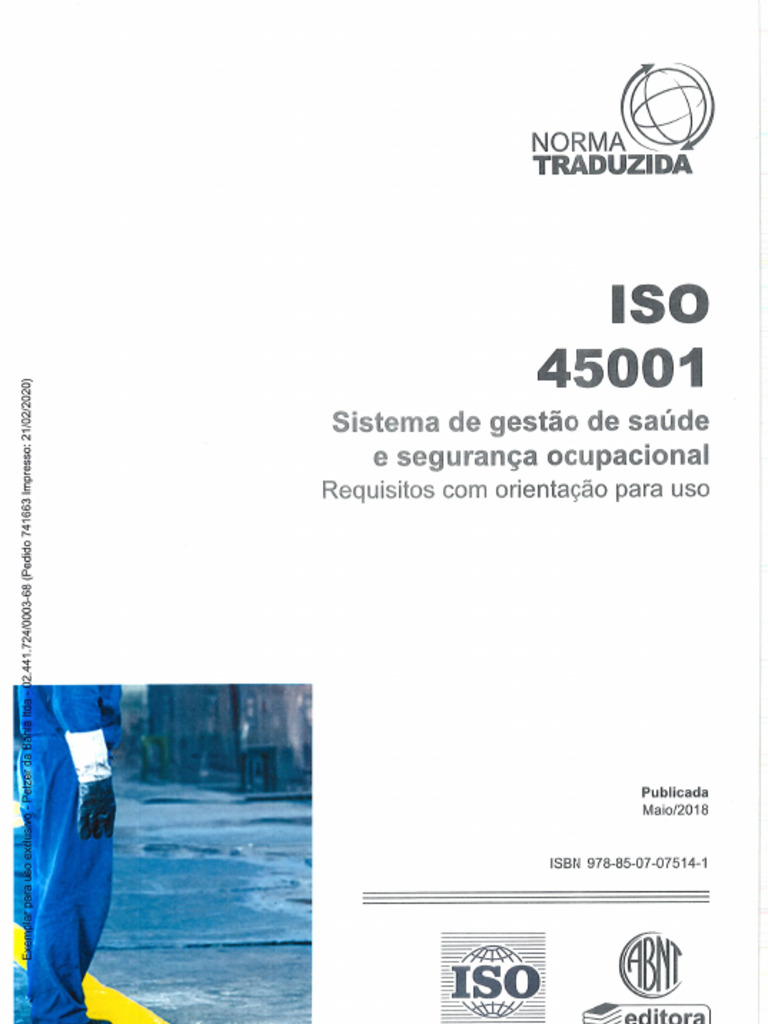 Abnt NBR Iso 45001 - 2018 | PDF