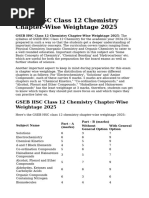 Class 12 Chemistry Chapter Weightage | PDF