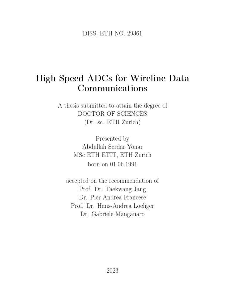 High Speed ADCs For Wireline Data Communications Electronic | PDF ...