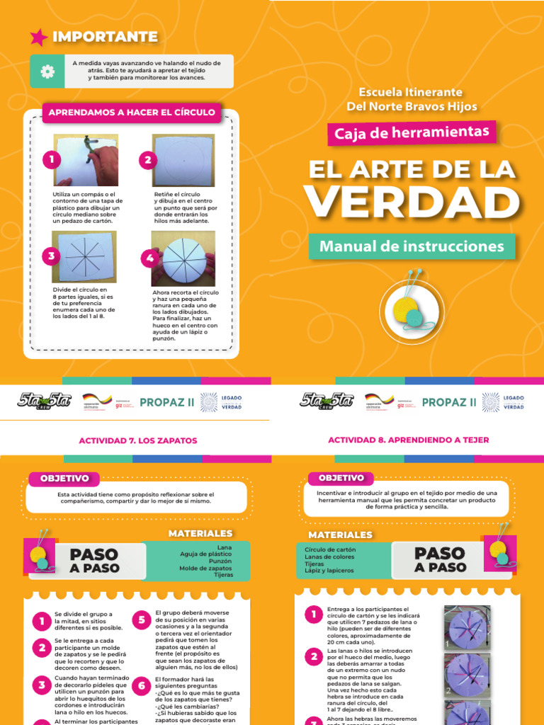 Instrucciones. Actividades 7 y 8. Tejido | PDF