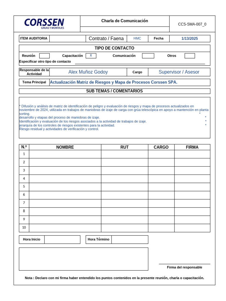 Formato Charla | PDF