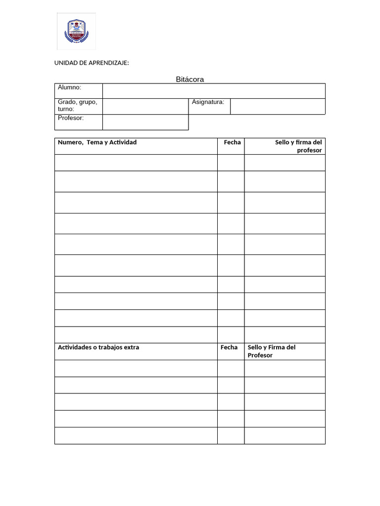 Bitacora de Actividades | PDF