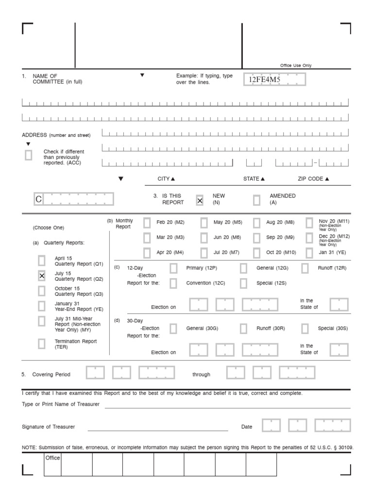FEC Form 3X: Dusty Johnson Committee | PDF | Political Action Committee ...