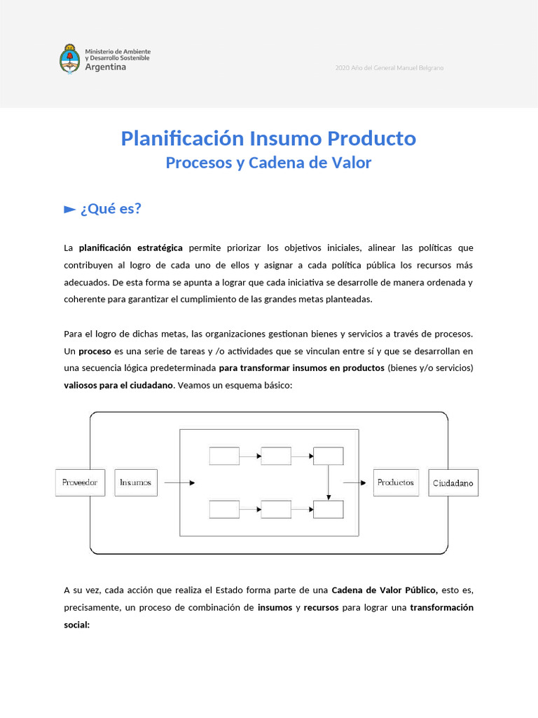 Planificación Insumo Producto | PDF | Planificación | Planificación ...