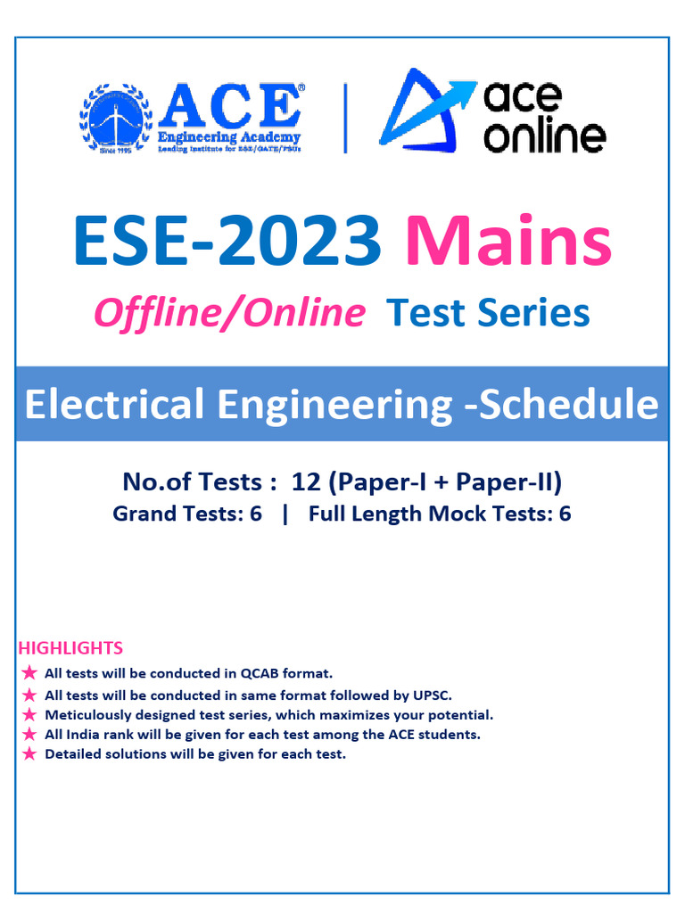ESE 2023 Mains Schedule EE | PDF | Electronics | Computing