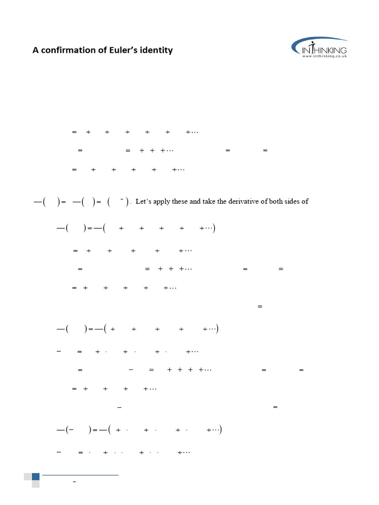 Confirmation of Euler's Identity | PDF | Trigonometric Functions ...