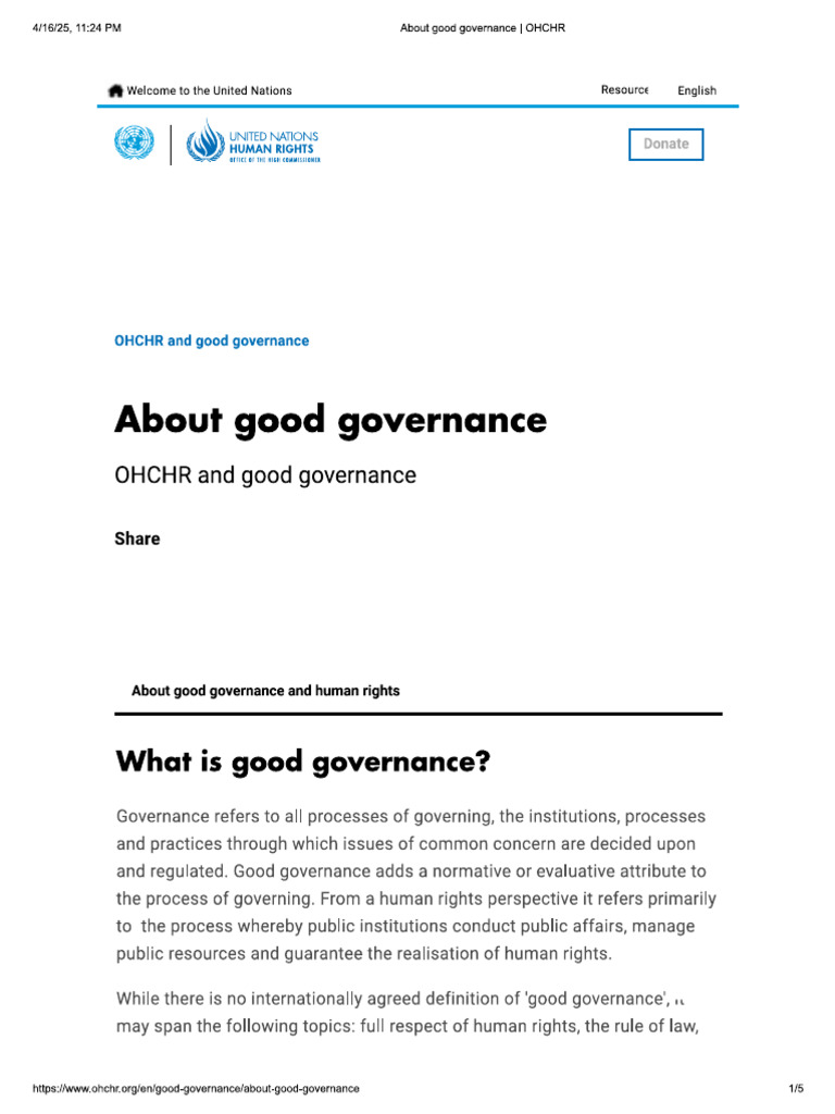Good Governance Unhrc | PDF