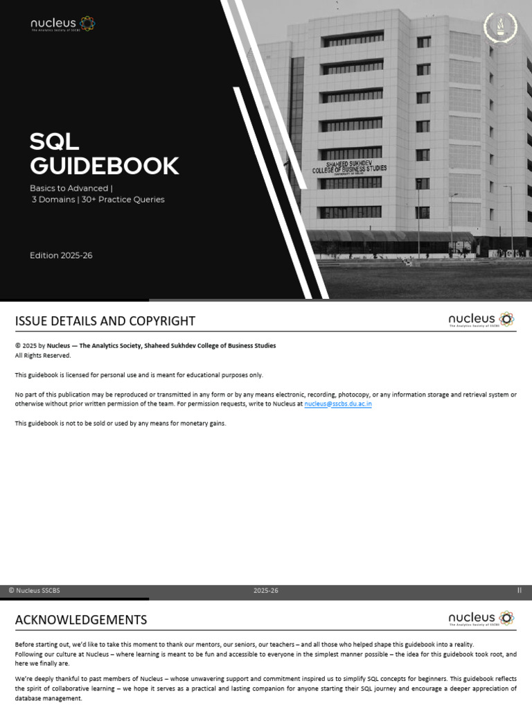SQL Guidebook 2025-26 - Nucleus | PDF | Databases | Relational Database