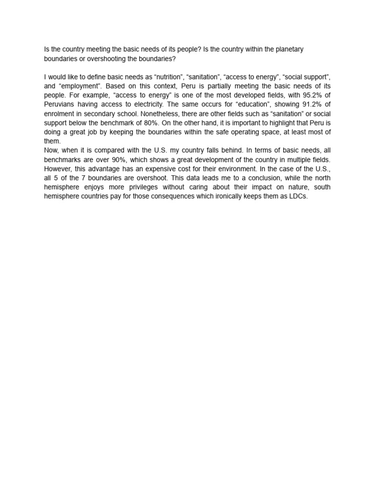 Doughnut Economics Model Task | PDF