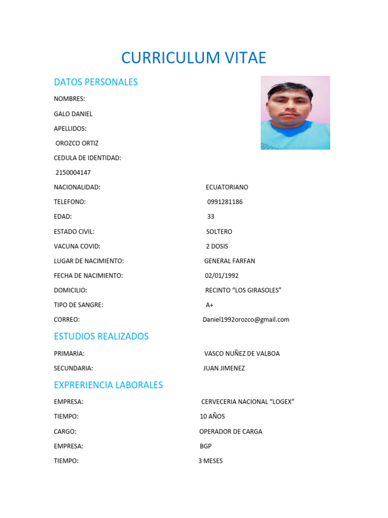 Curriculum Vitae Orozco | PDF