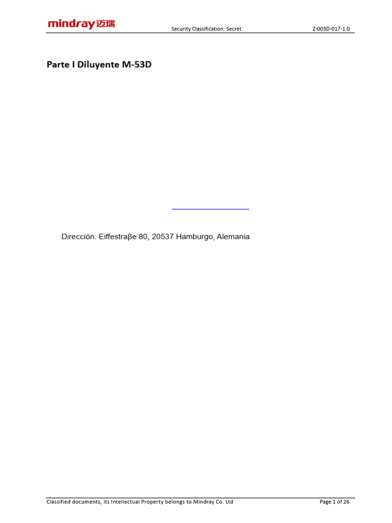 Z-003D-017 DiluyenteM-53D Series Hematology Reagent Security Data Sheet Spanish | PDF | Agua ...