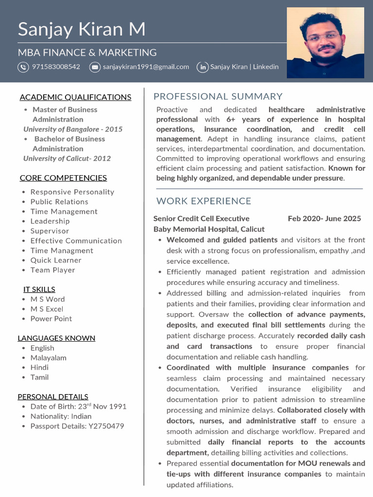 Sanjay Kiran CV | PDF