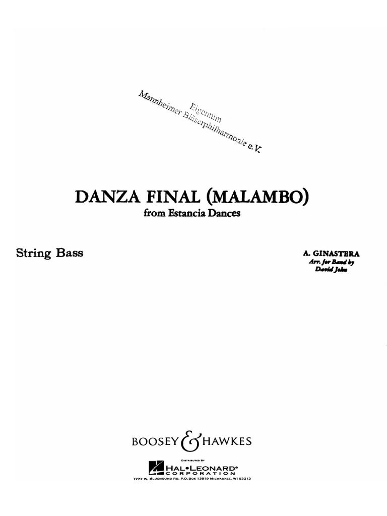Ginastera - Danza Final - CB | PDF