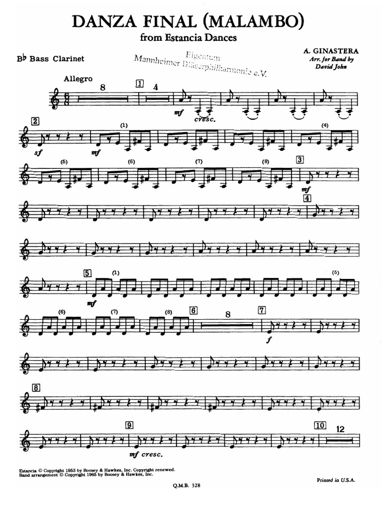 Ginastera - Danza Final - CL - Bass | PDF