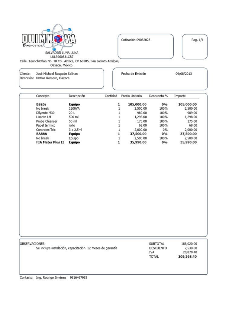 Cotización MicroLab | PDF