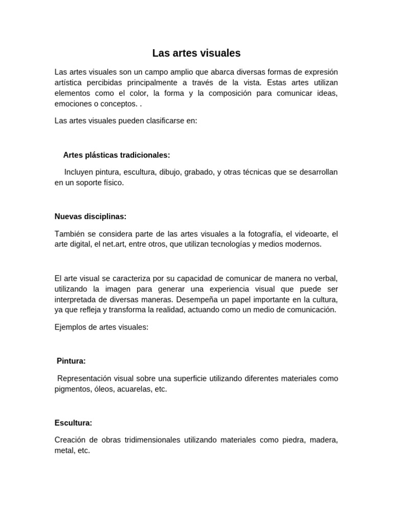 Las Artes Visuales | PDF
