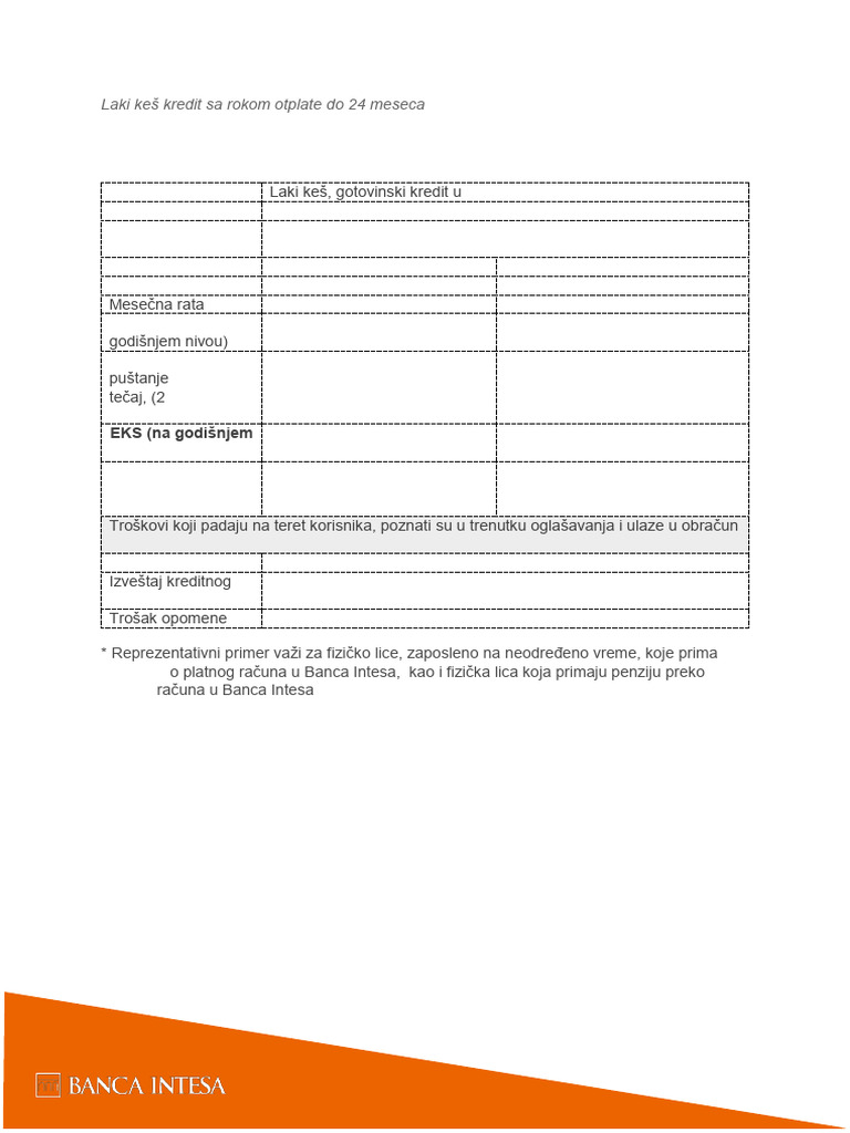 Reprezentativni Primer Za Klijente Na Dan 16-12-2022 Laki Kes | PDF