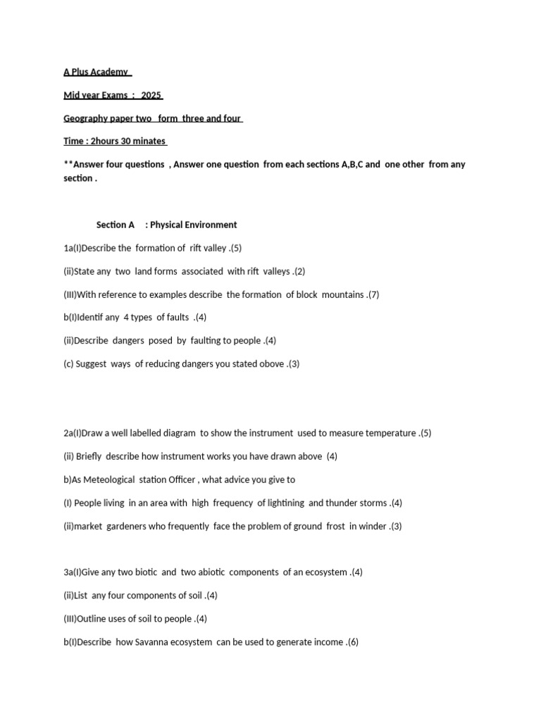 Geography Paper 2 Exam Guide 2025 | PDF | Ecosystem | Human Migration