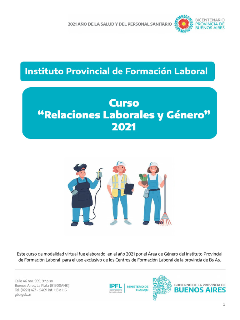 Curso Relaciones Laborales y Genero IPFL | PDF | Género | Estudios de género