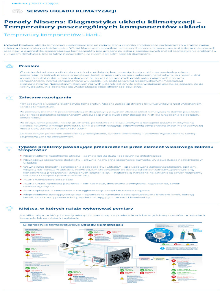 Porady Nissens - Diagnostyka Układu Klimatyzacji – Temperatury ...