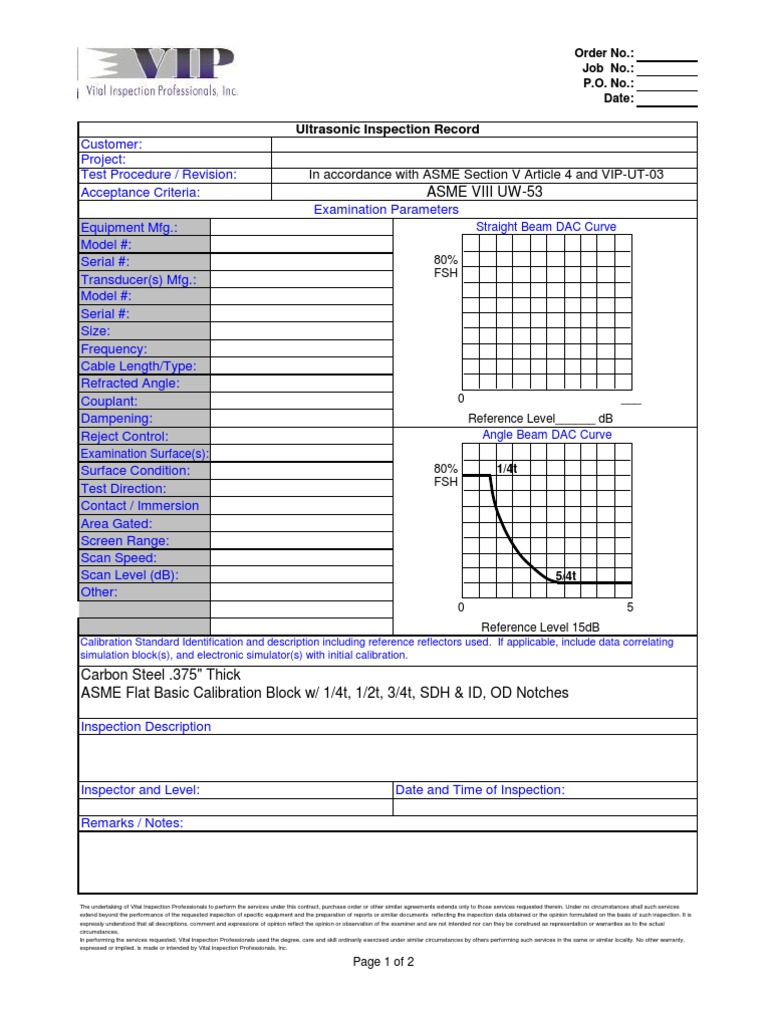 Ultrasonic Inspection Report Summary | PDF