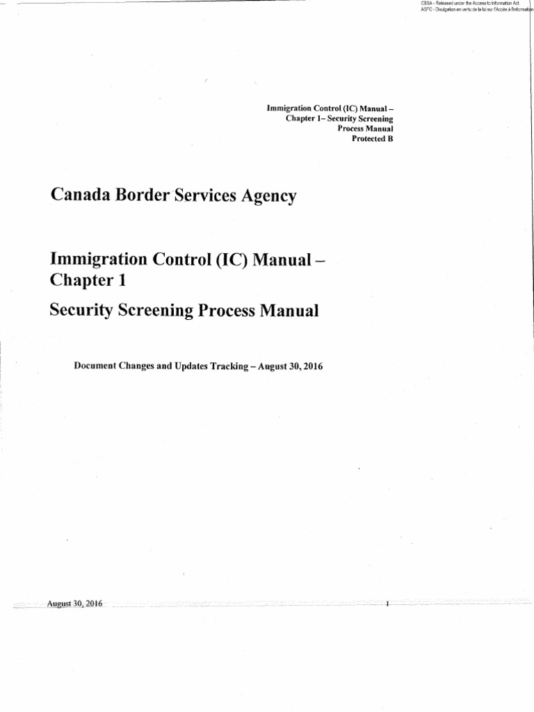 CBSA Security Screening Process Manual | PDF