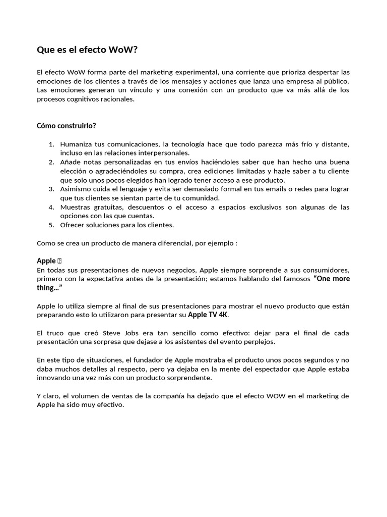 Que Es El Efecto WoW | PDF
