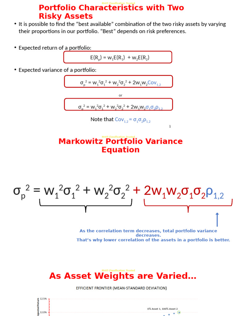 Markowitz Equation | PDF