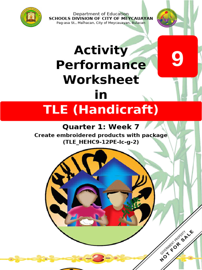TLE Handicraft: Embroidery Activity Guide | PDF | Embroidery | Textile Arts