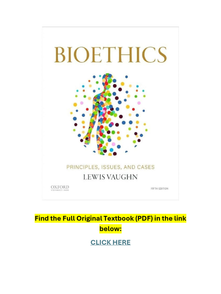 Bioethics Principles, Issues, and Cases, 5th Edition | PDF | Bioethics ...
